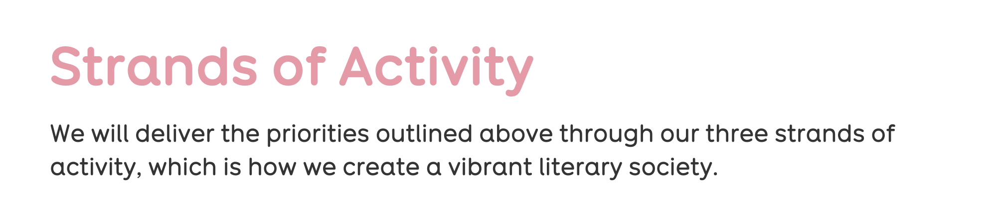 Strands of activity bach - Literature Wales